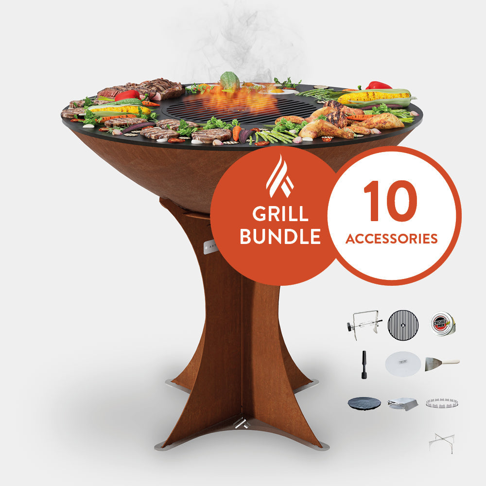 ARTEFLAME Classic 40" Grill With Euro Base Home Chef Max Bundle With 1